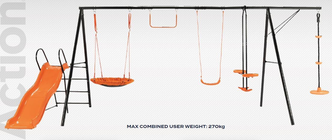 Action Spin N Slide Swing Set — ToyWauchope